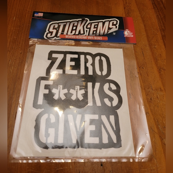 Stick Ems | Other | Stick Ems Zero Fks Given | Poshmark